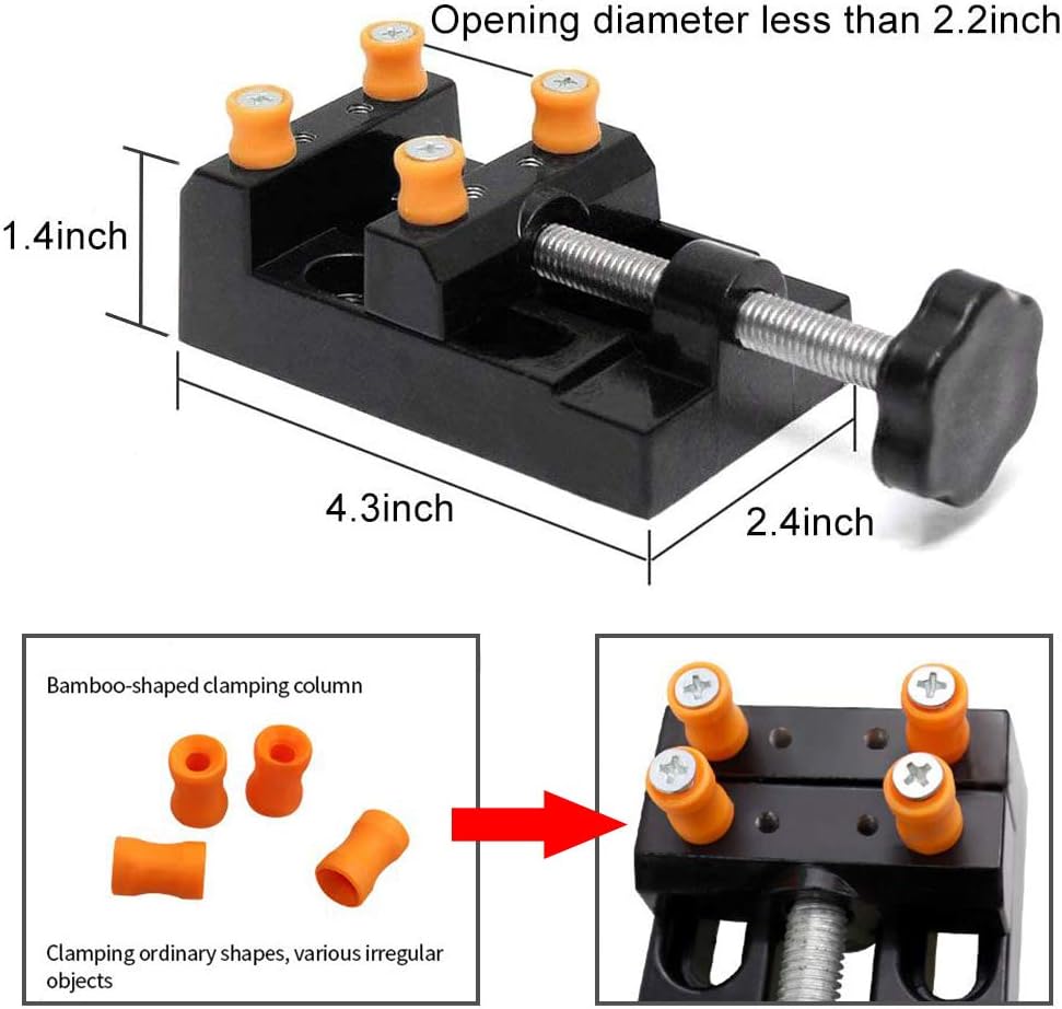 Bestgle Universal Mini Vice with Clamp, Drill Press Vise Clamp Table ...