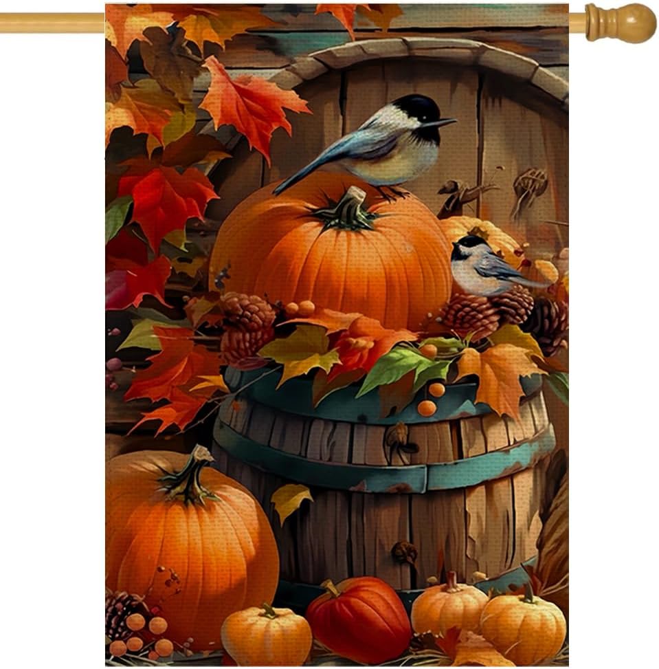 Amazon.com : RABUSOFA Fall House Flag 28x40 Inch Double Sided for ...