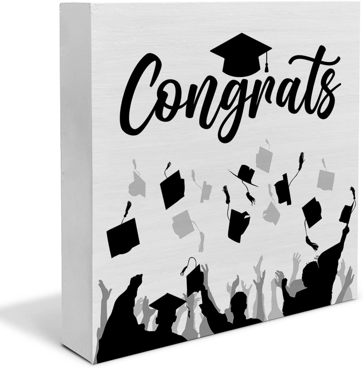 Amazon.com: Graduation Wood Box Sign Decor Desk Sign Graduate Congrats ...