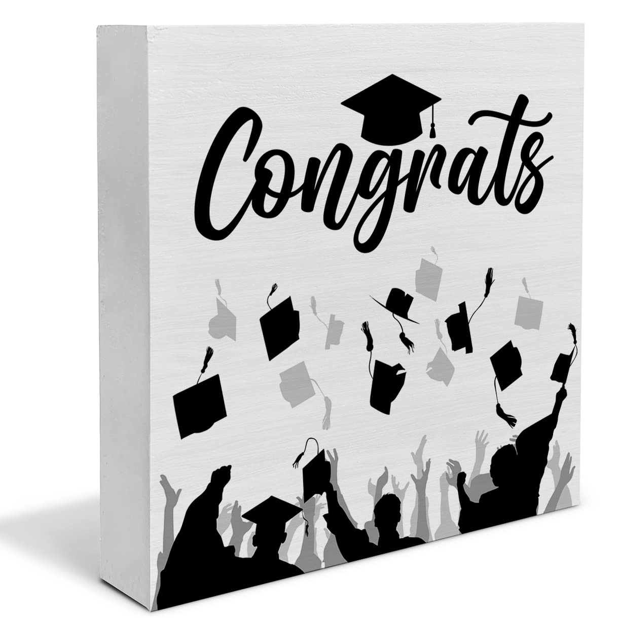 Amazon.com : Graduation Wood Box Sign Decor Desk Sign Graduate Congrats ...
