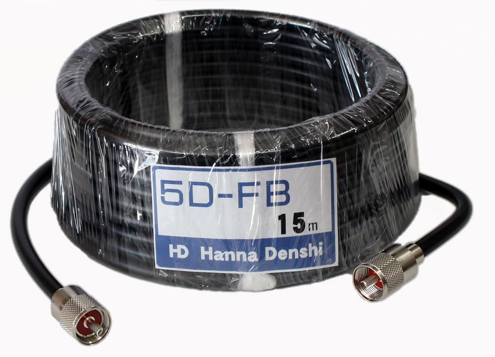 Amazon.co.jp: 同軸ケーブル 5D-FB 15m 四国電線 両端M型コネクター付: 家電＆カメラ