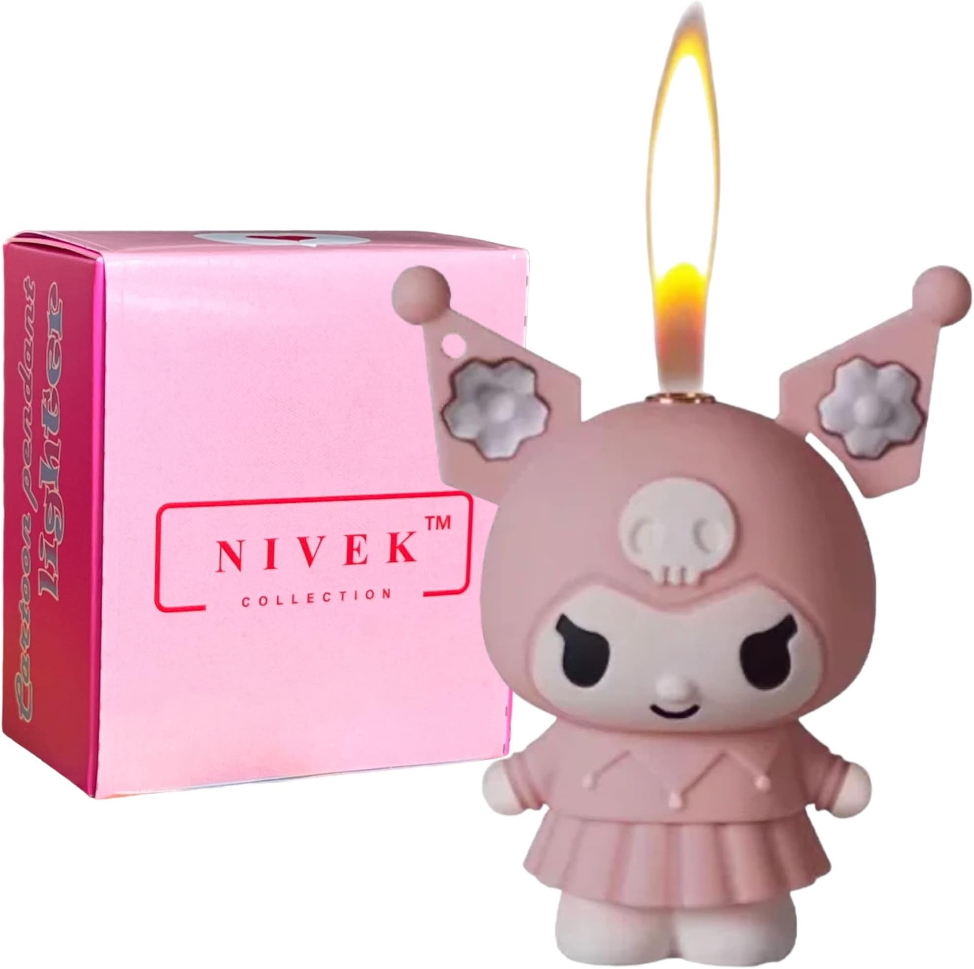 Amazon.com: NIVEK Kuroomi Y2K Lighter Flame 3D Japanese Chain Necklace ...