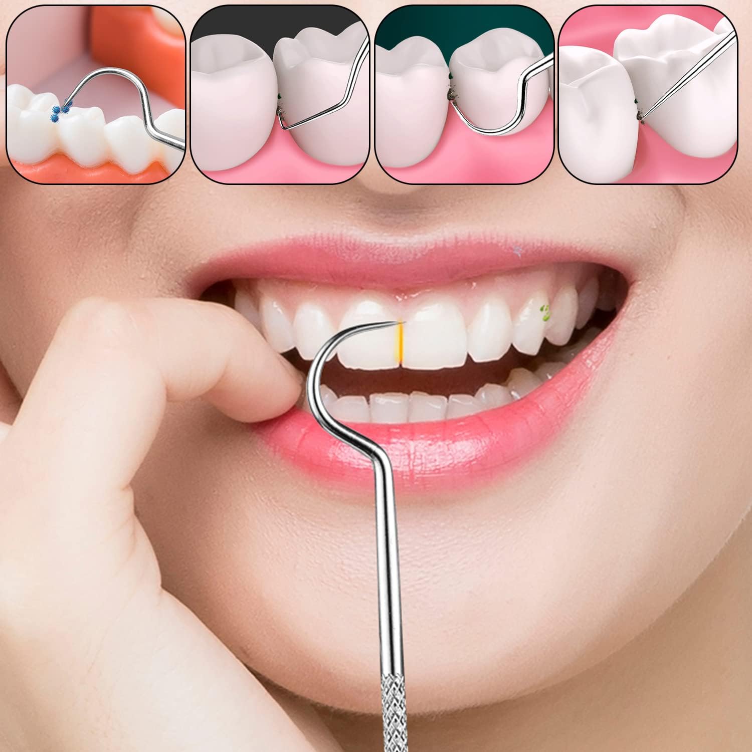 LNSYSNS Stainless Steel Toothpick, 7-Piece Teeth Cleaning Set, Comes ...