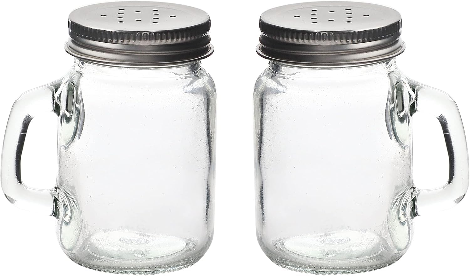 Glass Mason Jars 2 Pack Salt and Pepper Shaker Set with Handles ...