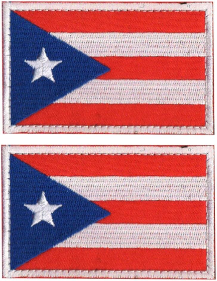 Amazon.com: Puerto Rico Flag Embroidered Patches Tactical Morale Applique Fastener Hook & Loop ...
