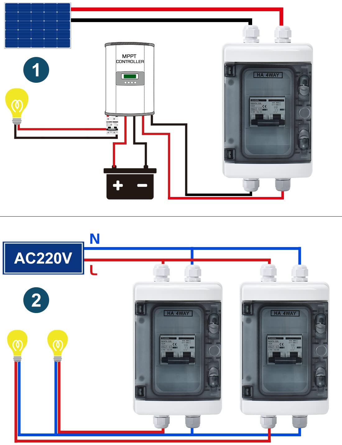 Snapklik.com : DIHOOL DC 100 Amp Breaker Outdoor Disconnect