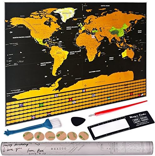 BSTMOME Scratch Off Map with Flags, Scratch Art of The World, Travel ...