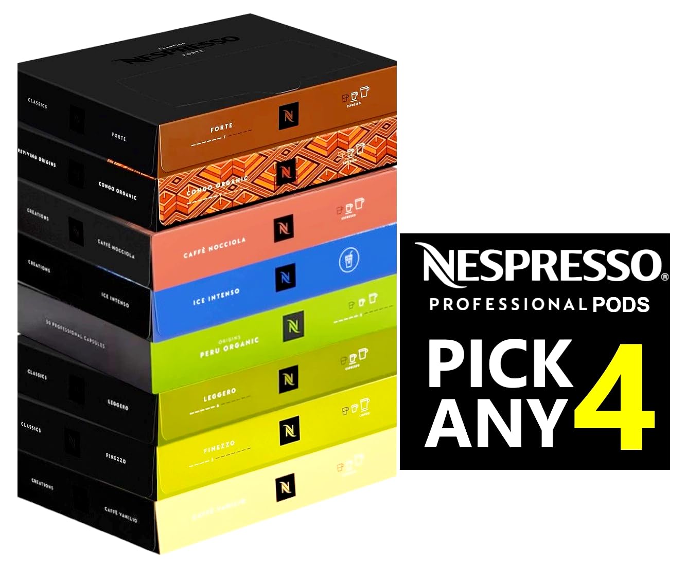 Nespresso Professional Coffee Pods. Pick Any 4 Packs from Finezzo ...