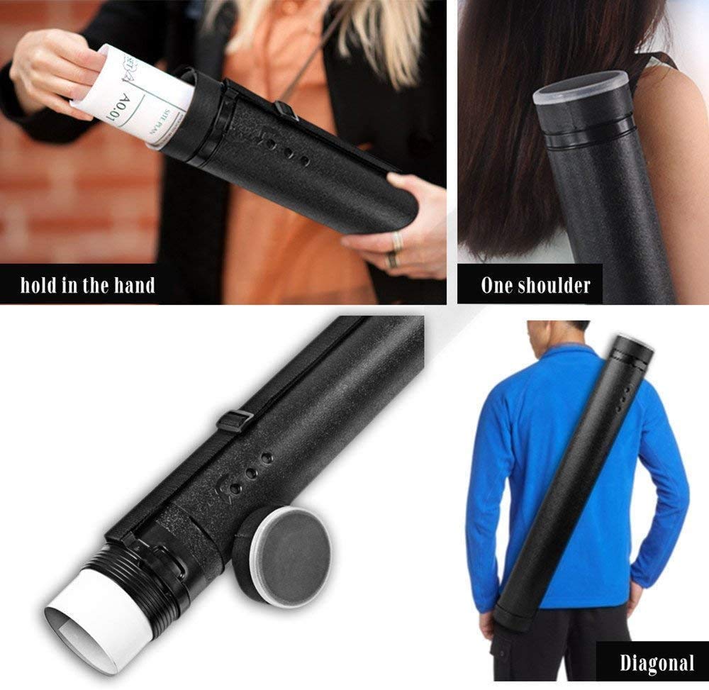 DEWEL Document Storage Art Tubes Plastic Waterproof Telescoping ...