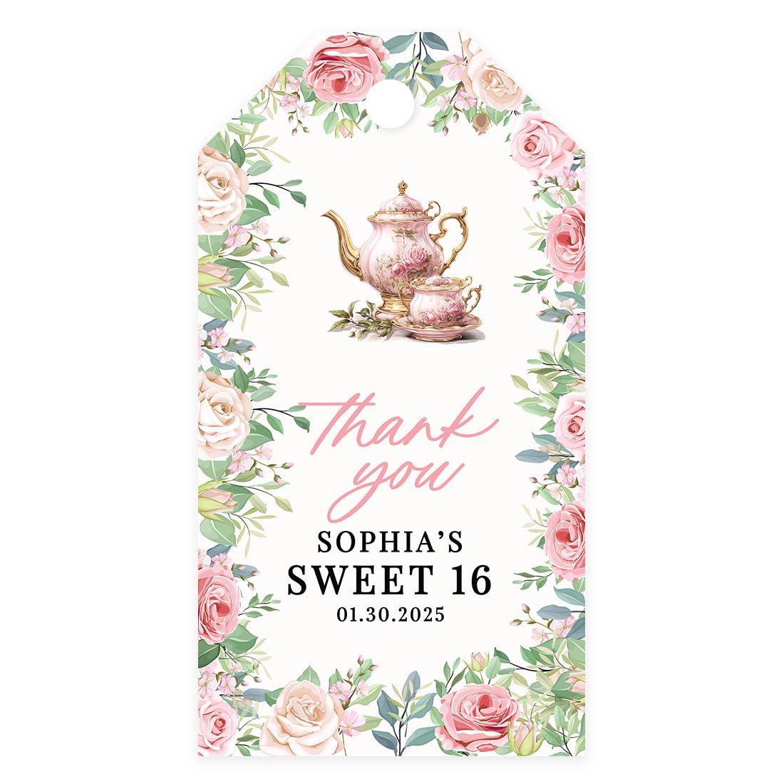 Amazon.com: Andaz Press 60-Pack Personalized Sweet 16 Favor Tags with ...