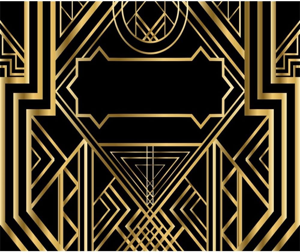 Amazon.com : OFILA Black Golden Roaring 20s Backdrop 10x8ft Fabric ...