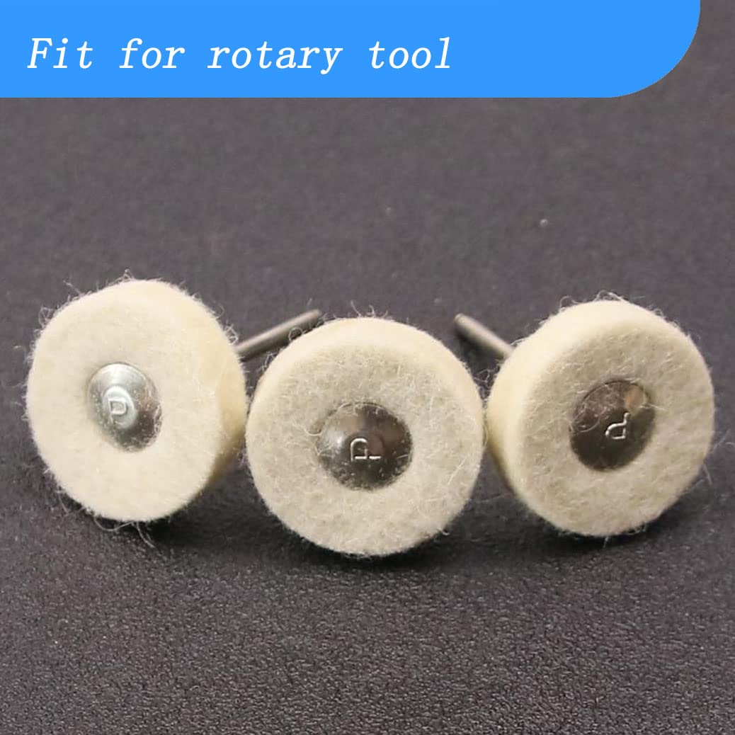 Snapklik.com : Luo Ke 20 Pack Compressed Wool Felt Polishing Wheel 1/8 ...