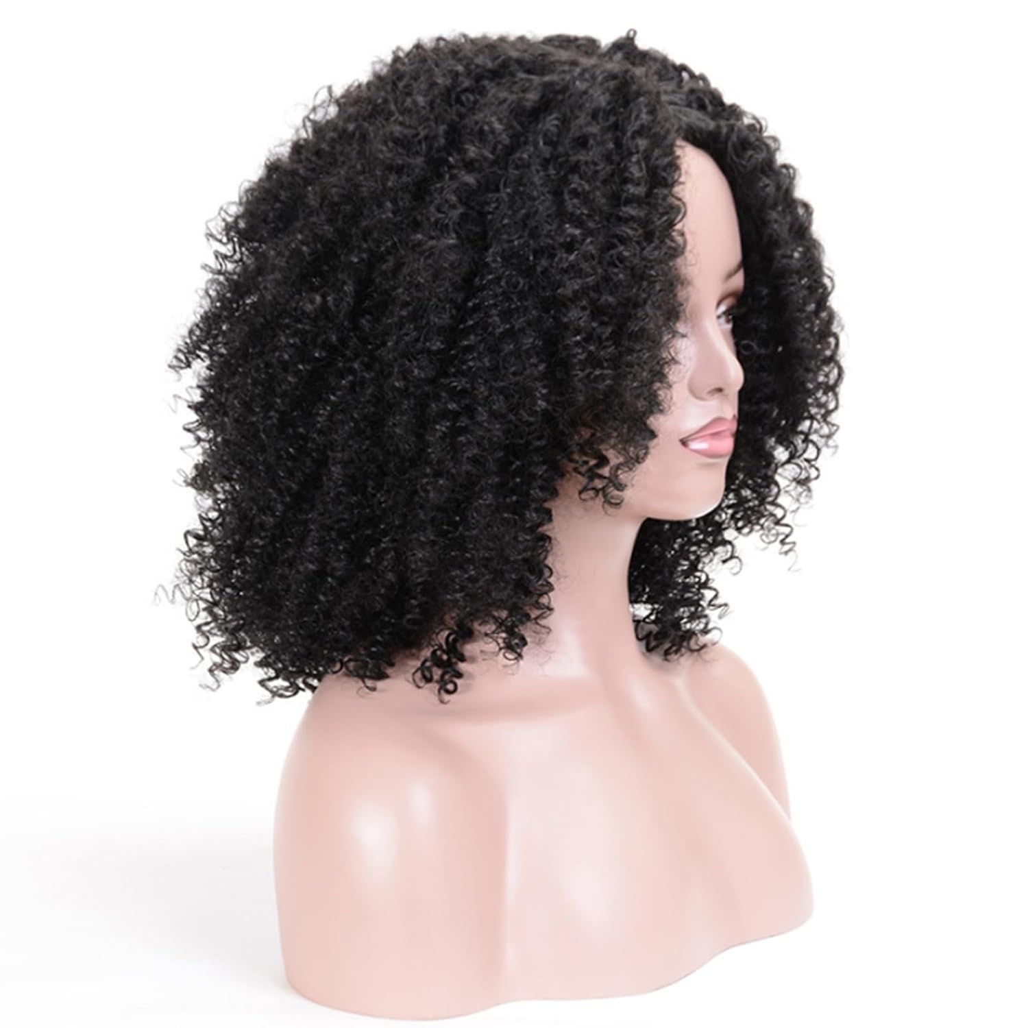 Amazon.com : Fake Wigs Natural Short Curly Style Wigs Perfectly Kinky ...