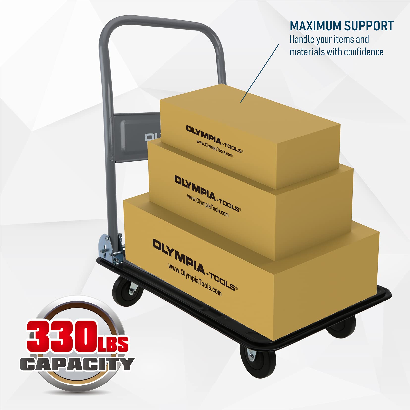 Snapklik.com : Olympia Tools Foldable Push Cart Dolly - 330 Lb Capacity ...