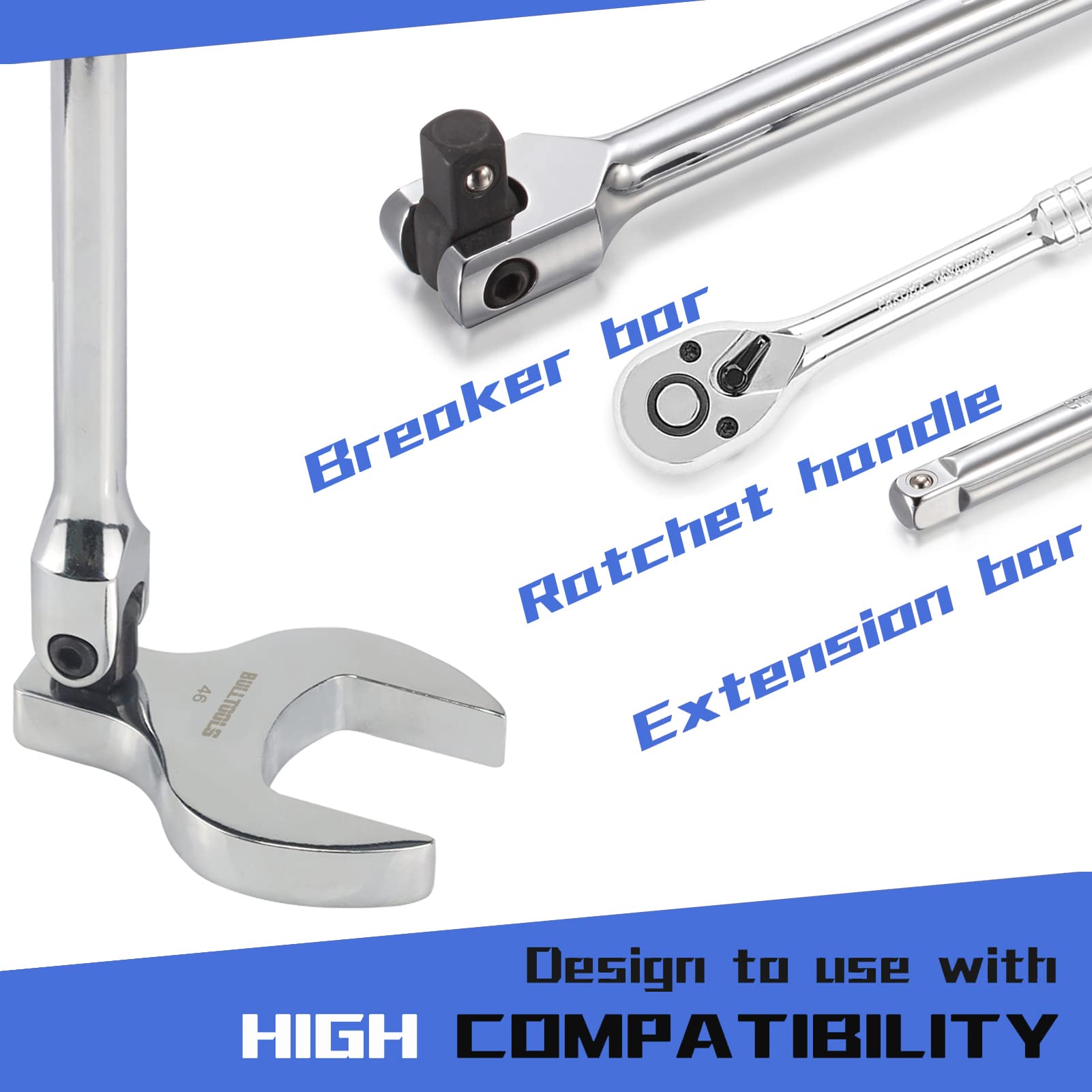 Snapklik.com : 1/2 Drive Jumbo Crowfoot Wrench Set,14-Piece Metric ...