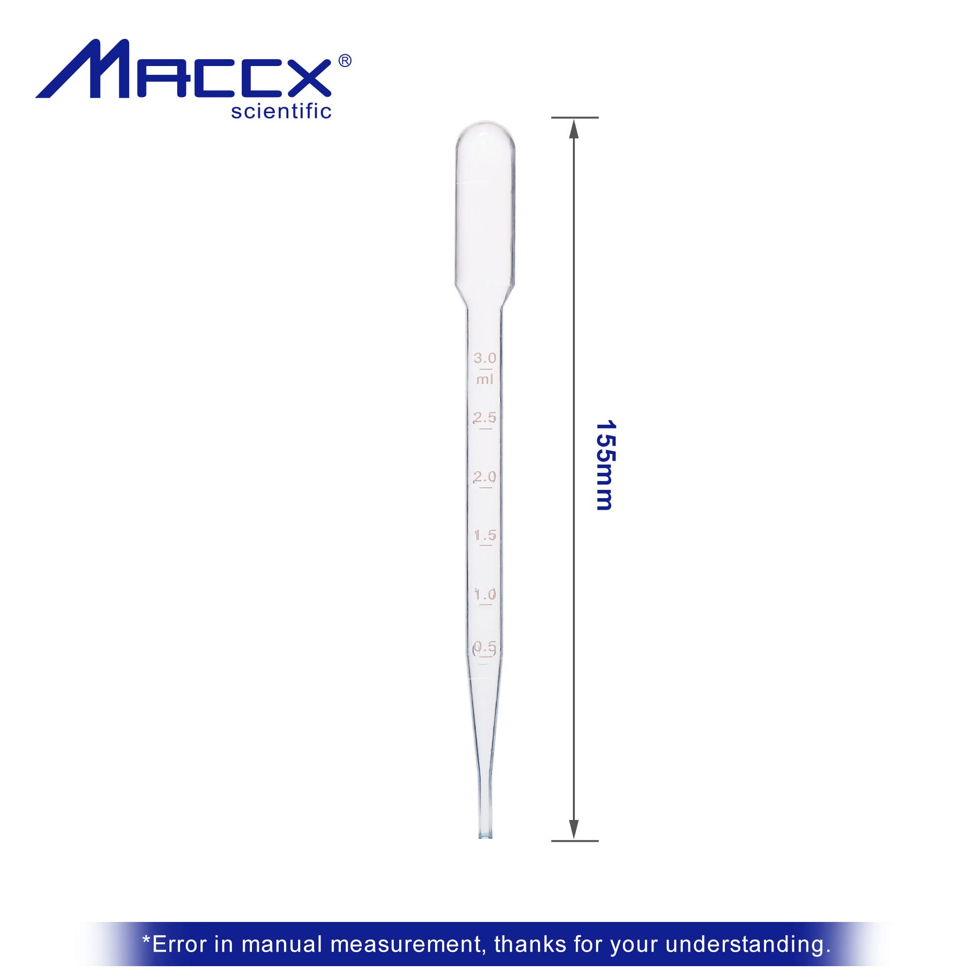Snapklik.com : 100pcs Sterile Transfer Pipettes, Vol 7ml, 3ml Graduated ...