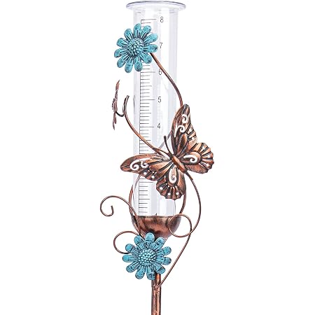 Amazon.com : MUMTOP Rain Gauge Outdoor - Solar Powered Garden Rain ...