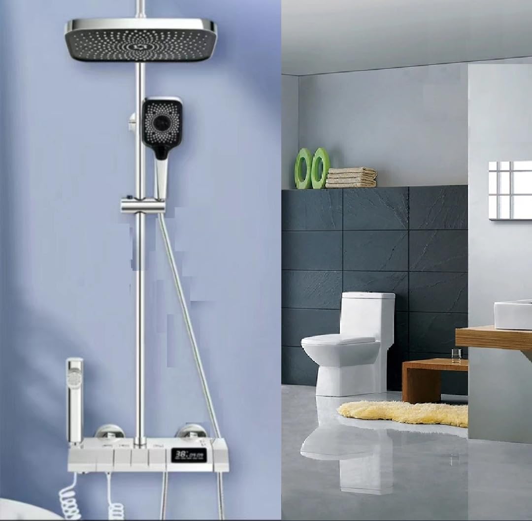 X-XONIER Thermostatic Shower Panel Full Set for Bathroom Shower set 4 ...