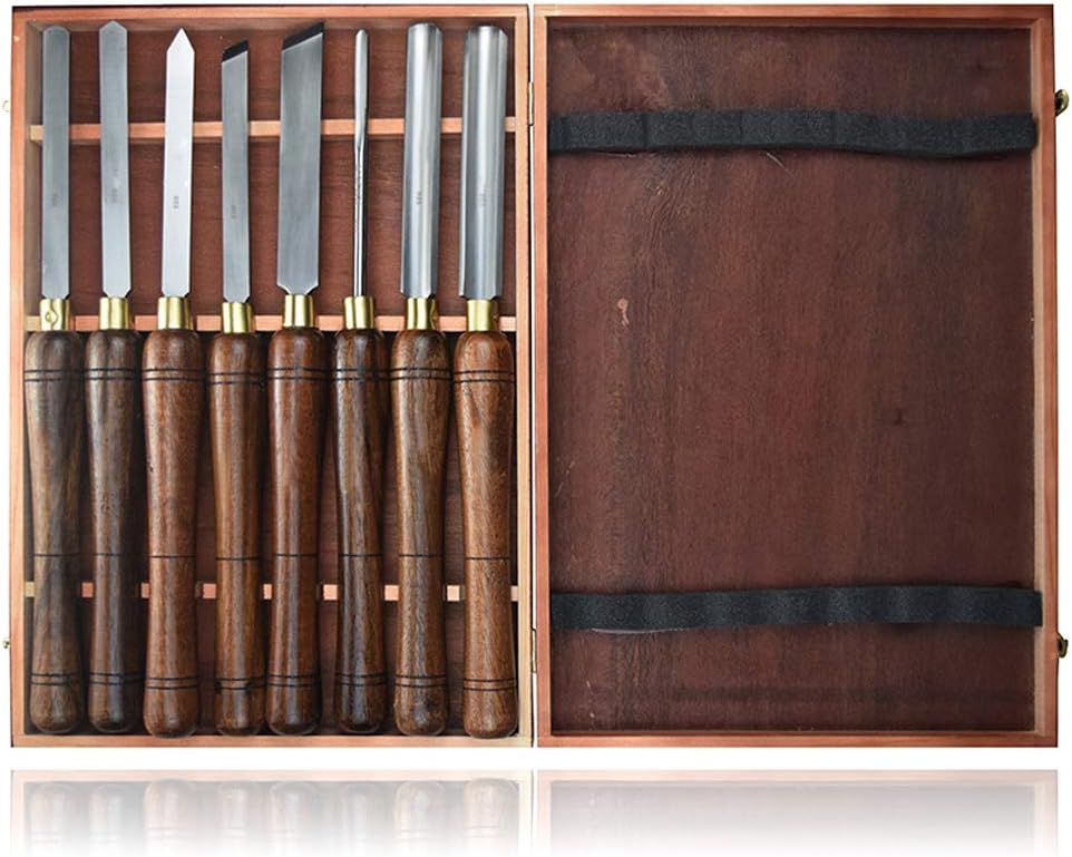 Wooden Lathe Turning Set, 8Pcs Chisel Lathe Set Turning Tools for Wood ...