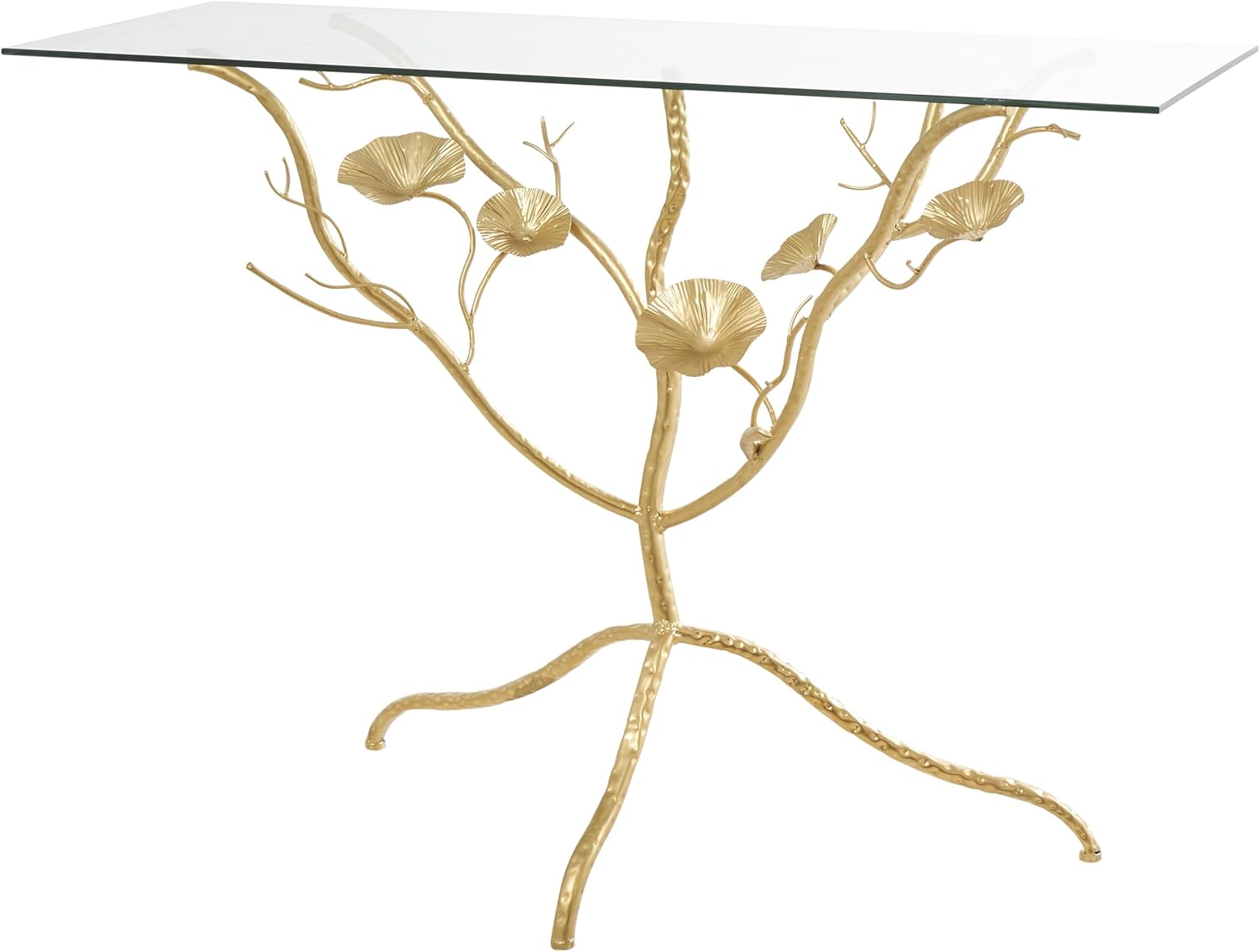Amazon.com: Deco 79 Metal Floral Branch Console Table with Glass Top ...