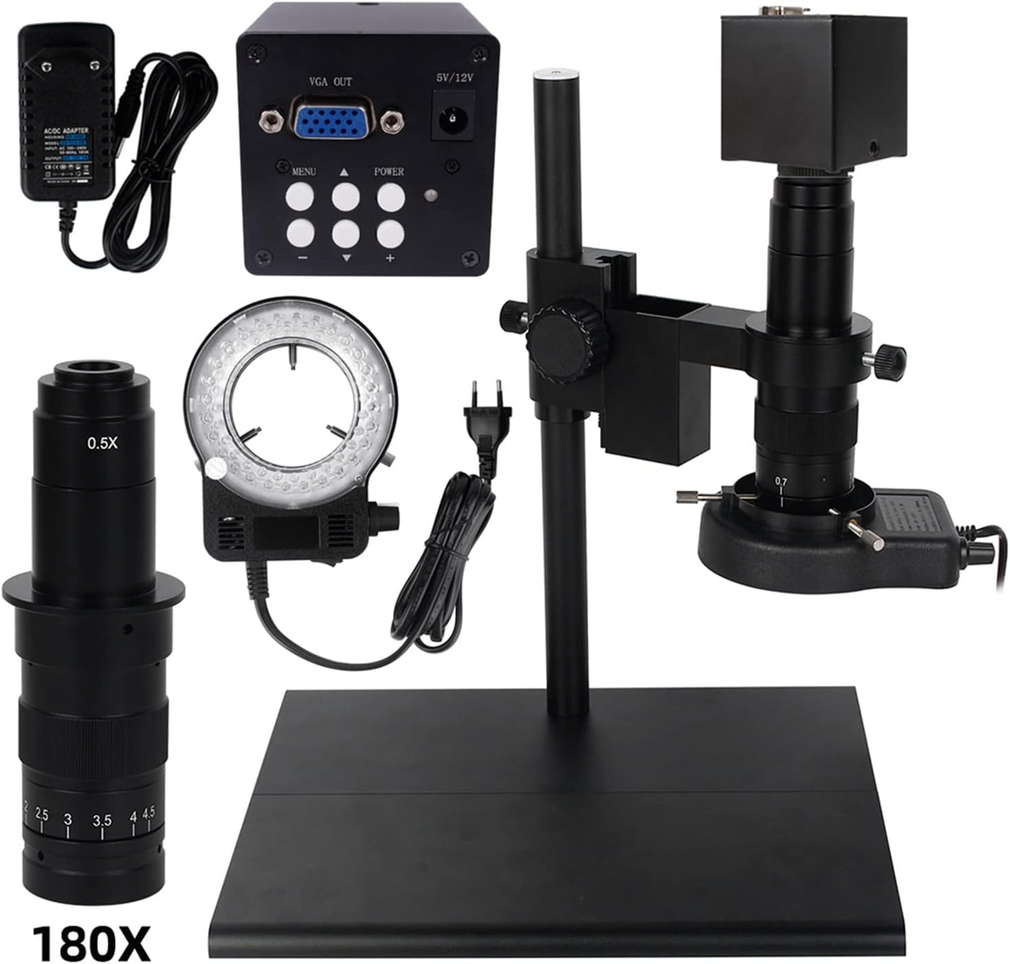 Amazon.com : 21MP 180X 2K USB HDMI Industrial Digital Video Microscope ...