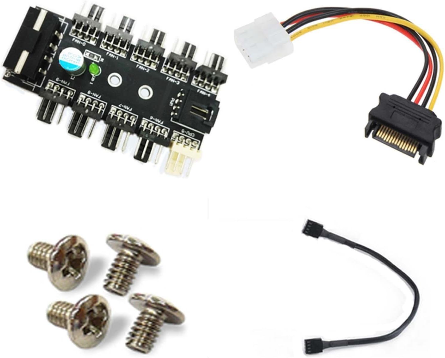 Amazon.com: Hobbypower Chassis Fan CPU Cooling Hub 10Port 12V 3/4 Pin ...