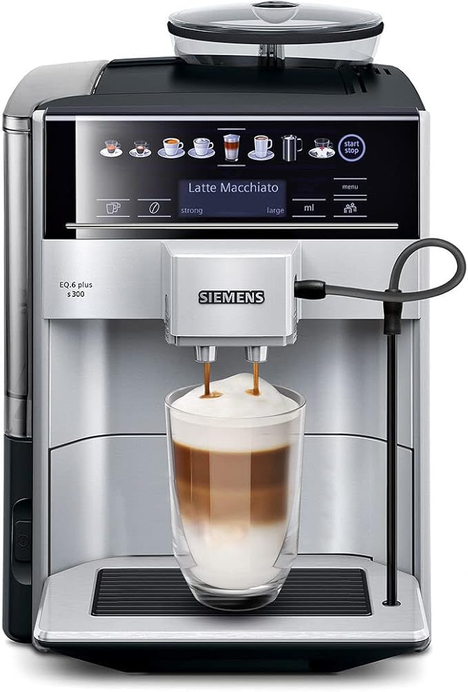 SIEMENS EQ6 plus S300, Fully Automatic Bean to Cup Espresso Coffee Machine with Cappuccinatore ...