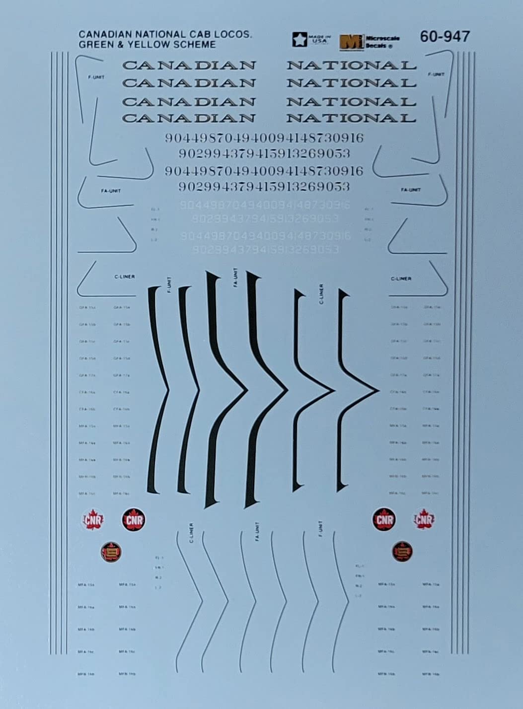 Amazon.com: Railroad Decal Set - CN - Cab Unit Diesels 1953-1961