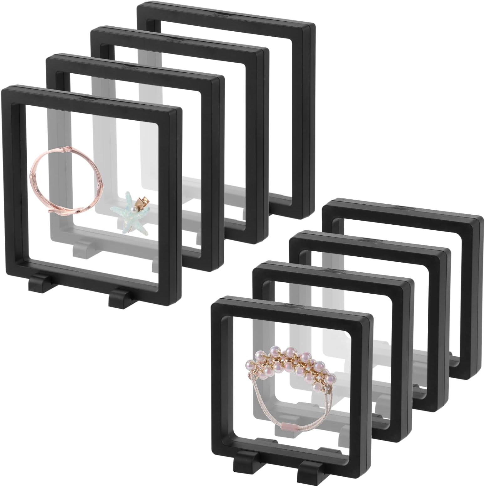Amazon.com: IKITEE Set of 8 3D Floating Frame Display Holder Stands, Transparent PE Film Freeze ...
