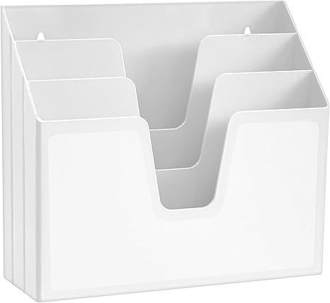 Acrimet Horizontal Triple File Folder Holder Organizer (White Color ...