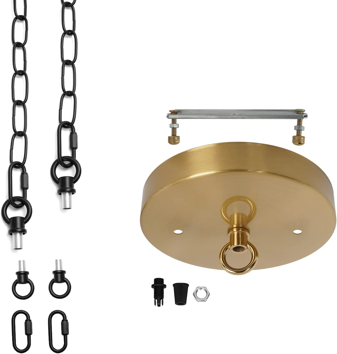 KIGHSIN 71'' Black Metal Adjustable Chain with Connection Locks Screws ...