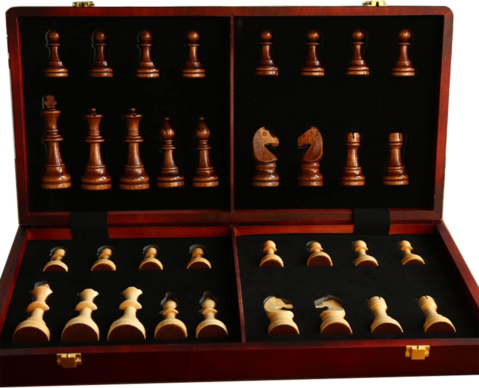 Amazon.com: Abigail Chess Inlaid Wood Folding Board Game with Pieces ...