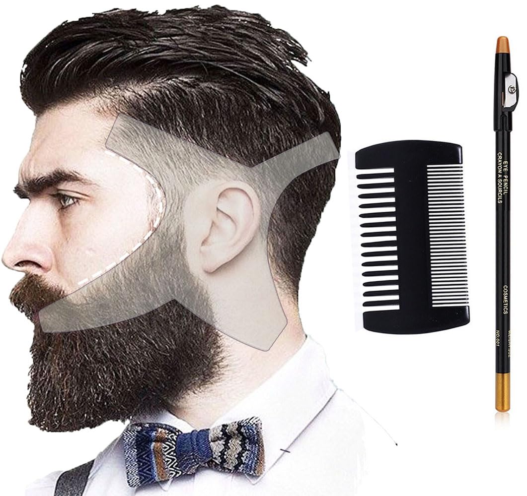 Beard Shaping Tool Template Men -(White) 100% Clear - Premium ...