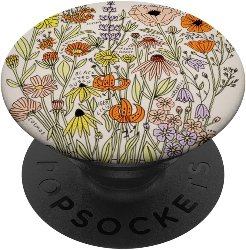 Amazon.com: Cute Simple Wildflowers Pattern Design Floral on Beige PopSockets Swappable PopGrip ...