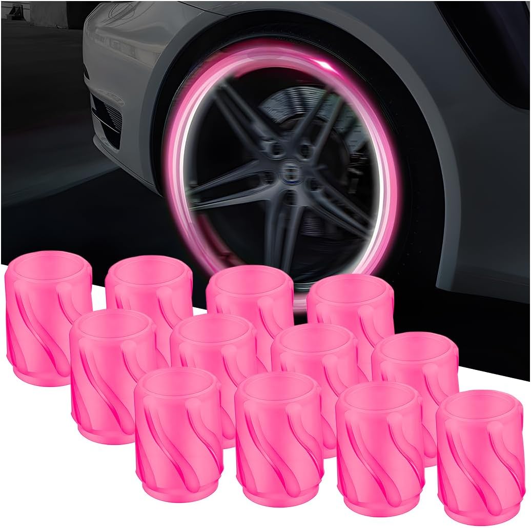 Amazon.com: Mandark 12PCS Car Luminous Tire Valve Caps, Fluorescent ...