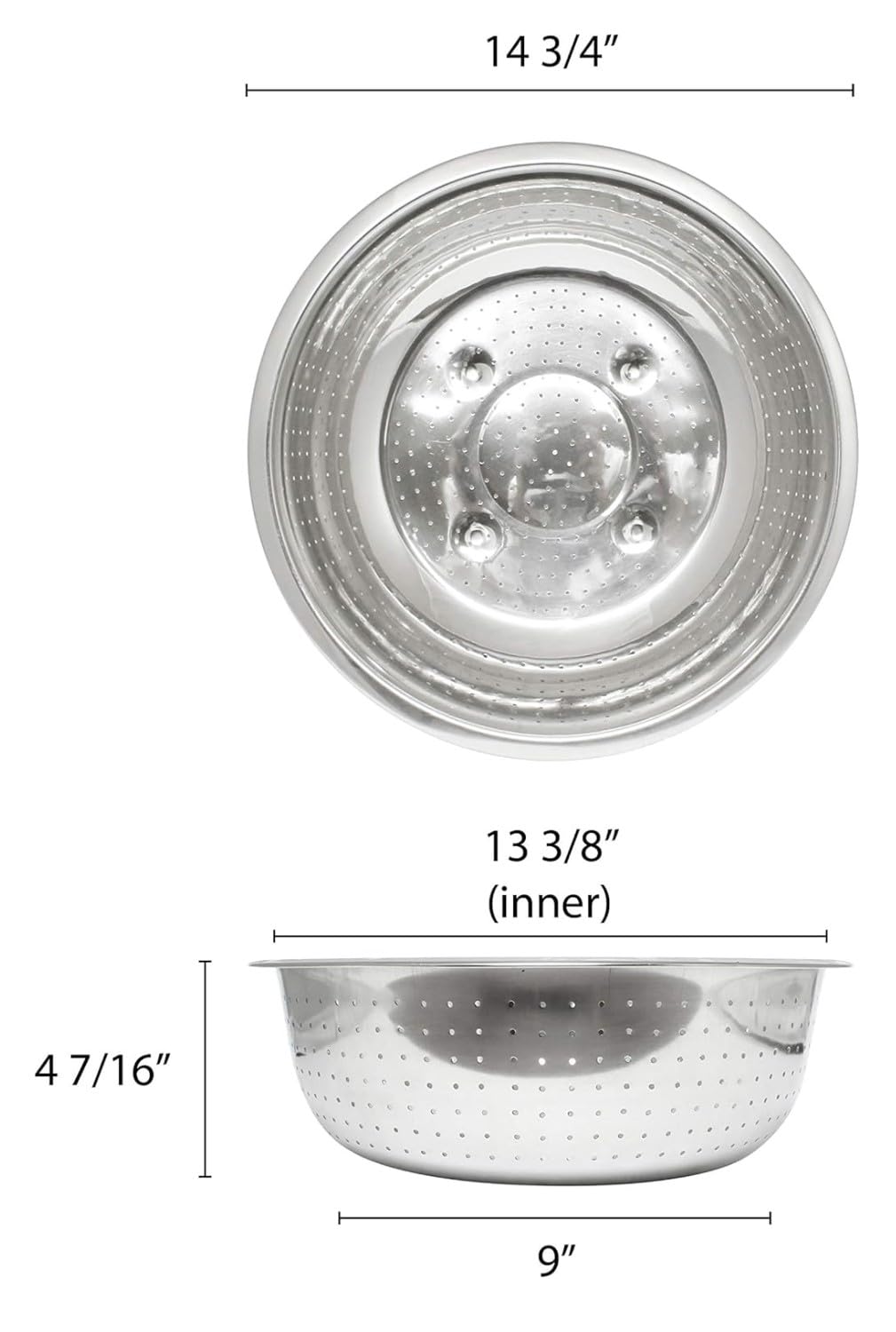 Snapklik.com : TrueCraftware- 13" Stainless Steel Chinese Colander