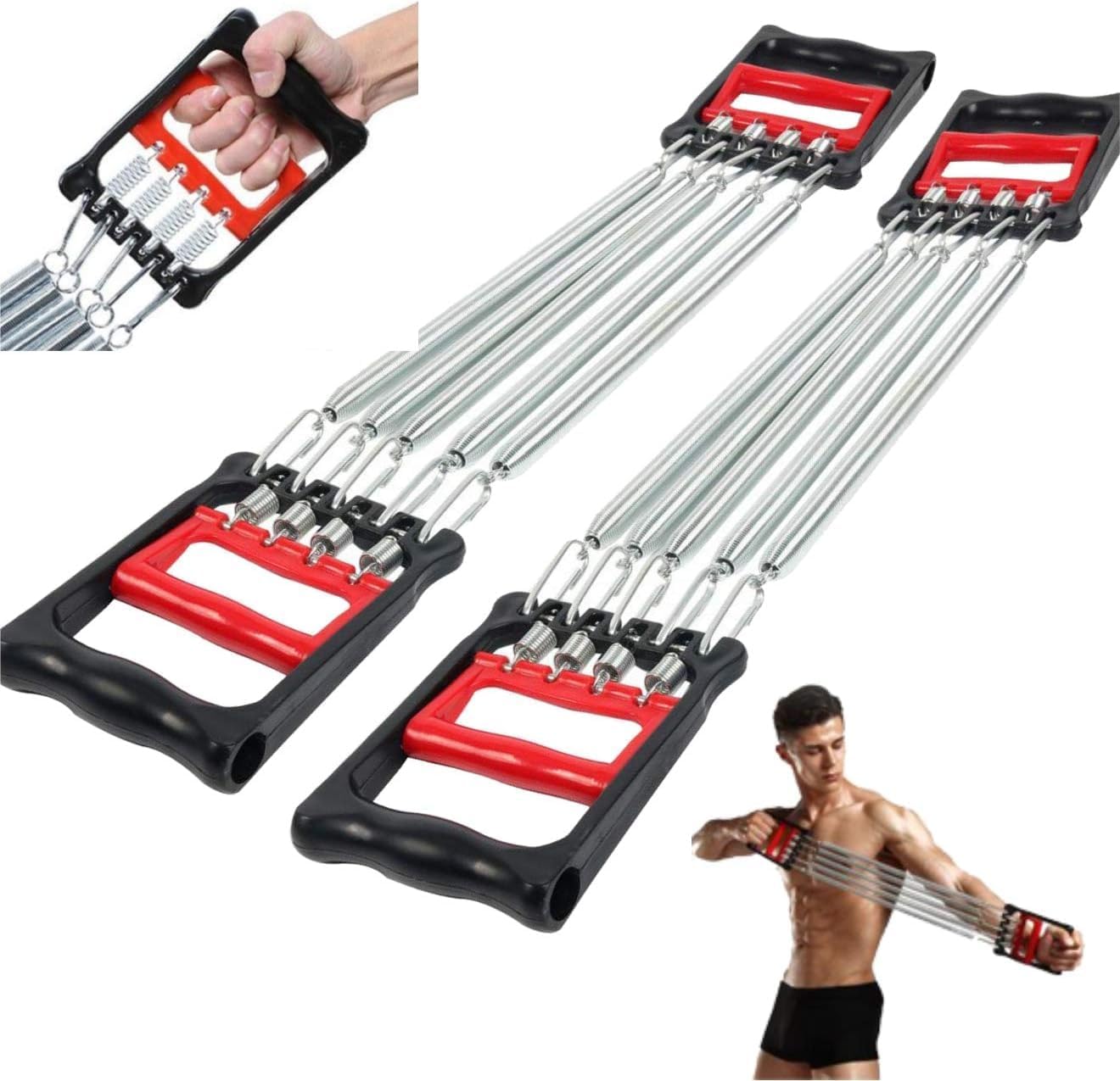 Chest Expander Upper Body Puller 5 Resistance Steel Springs Stretcher ...