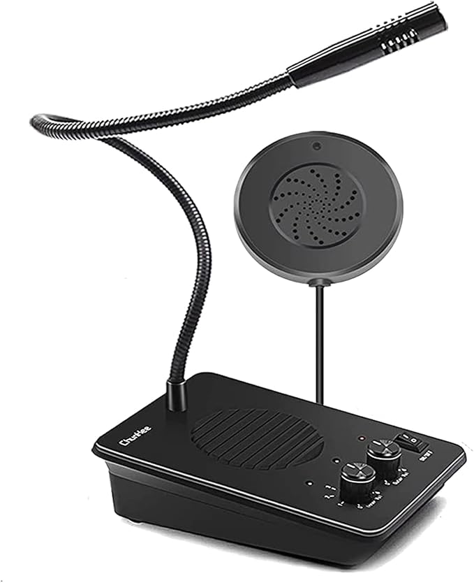 Window Speaker Intercom System Dual-Way Anti-Interference Glass Window Microphone and Speaker ...