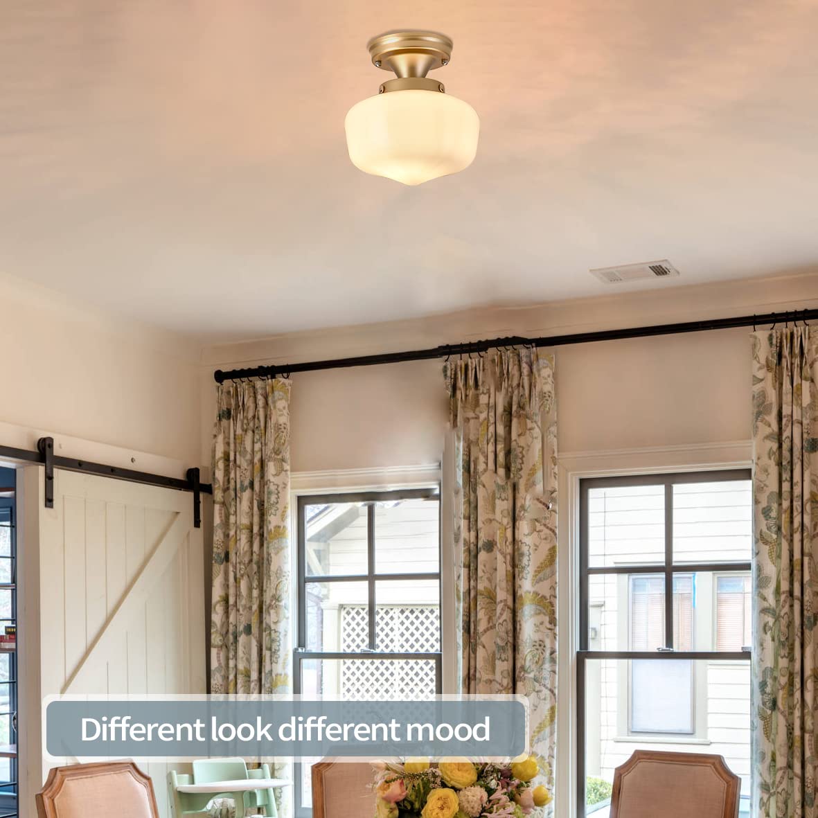 AyshwillDec Brass Schoolhouse Light Fixture 8" Mid Century Light ...