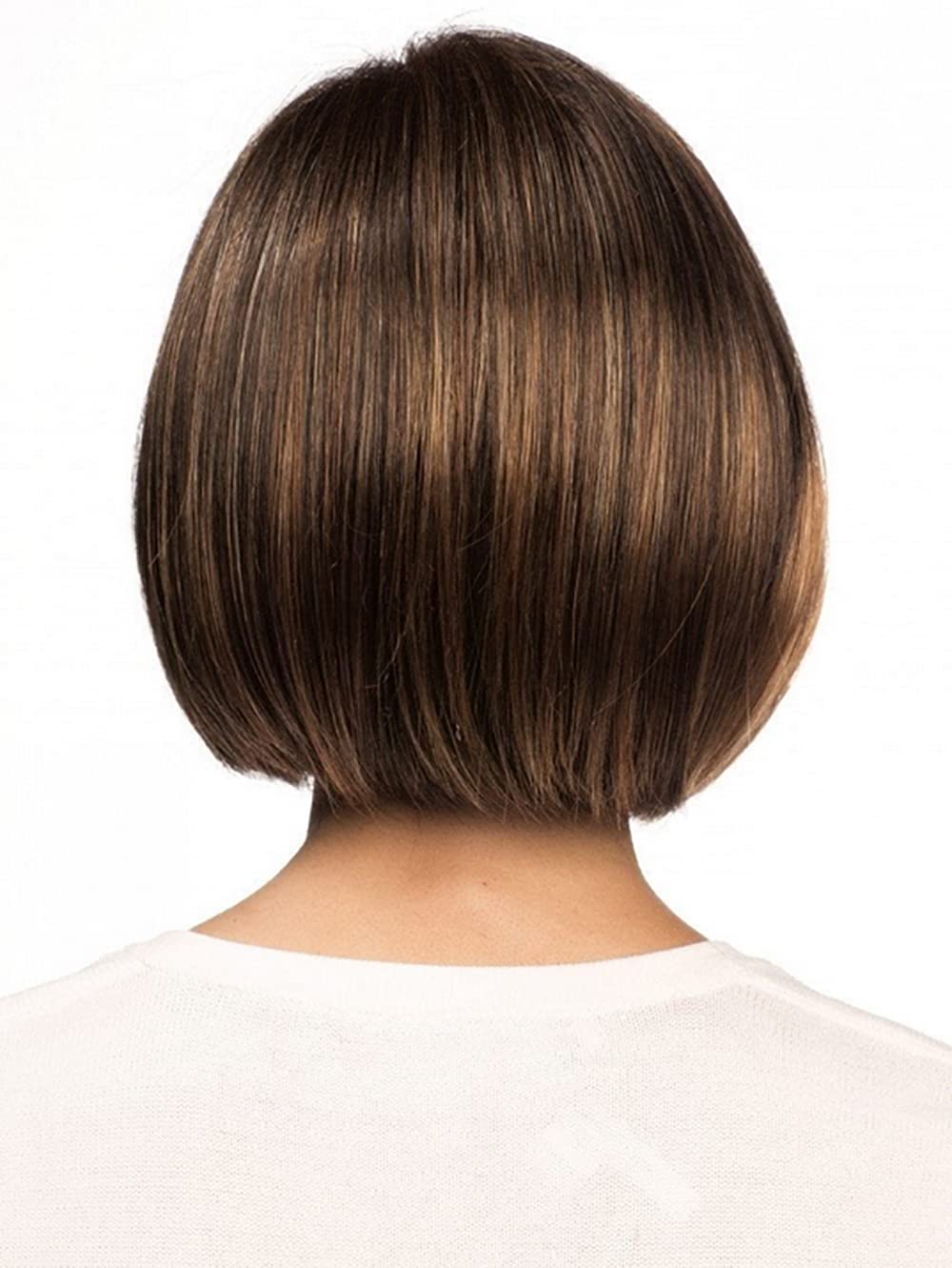 RENERSHOW Short Brown Bob Wigs for Women Brown Mixed Blonde Synthetic ...