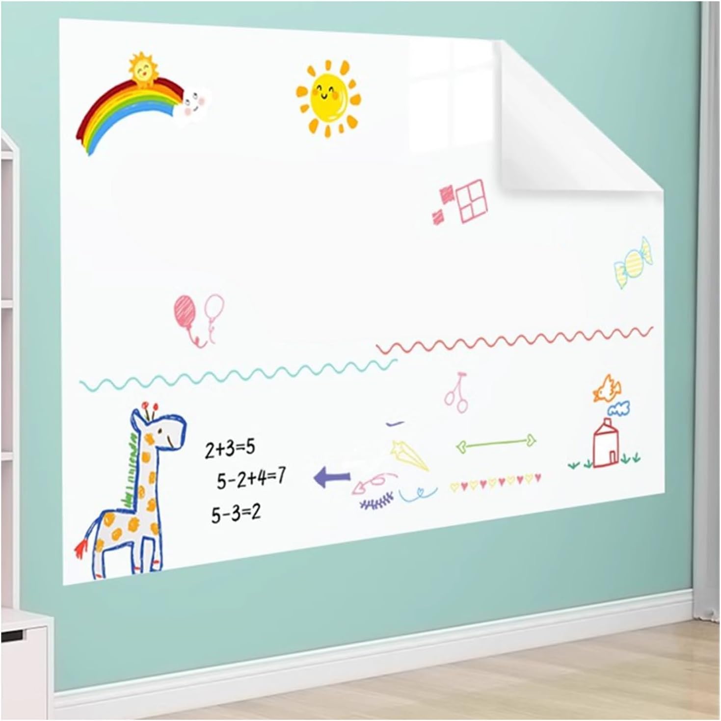 Amazon.com: SCITOY Electrostatic Whiteboard Wallpaper, Easy to Clean ...