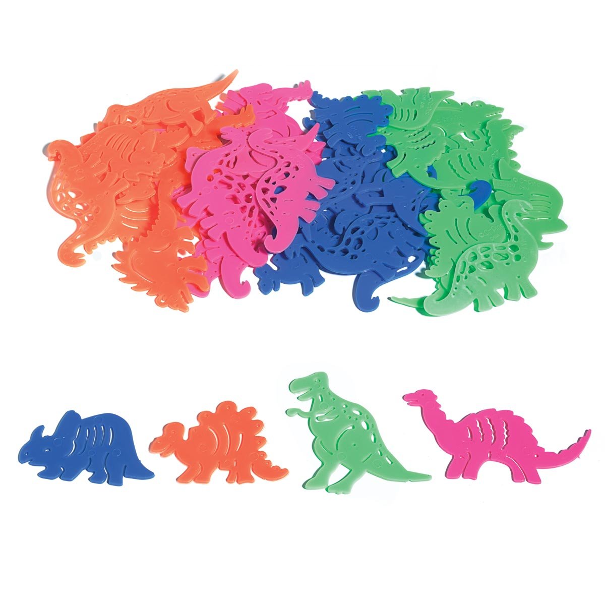 Amazon.com: Lot of 48 Assorted Mini Dinosaur Tracer Stencils : Arts ...