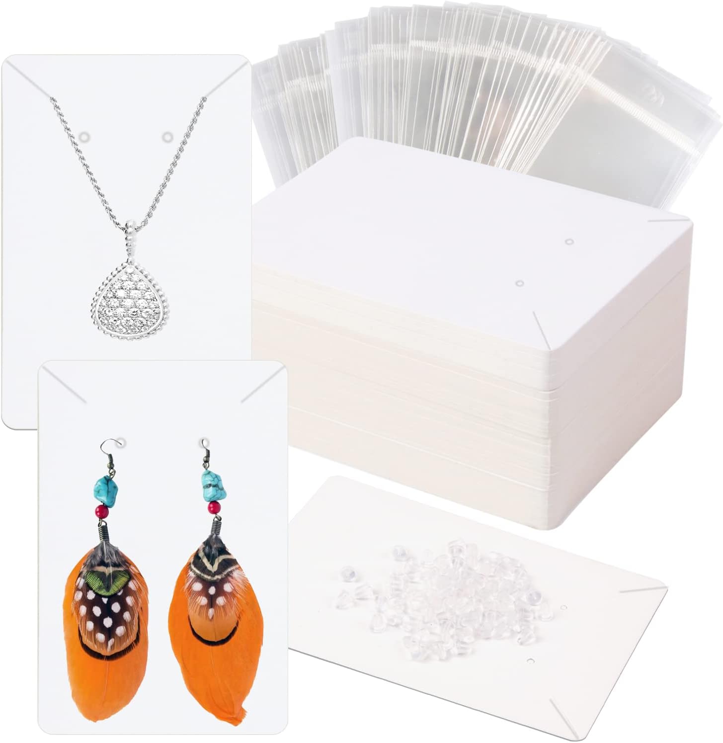 Amazon.com: N / A 100 Pack Earring Cards, Necklace Display Cards, For ...