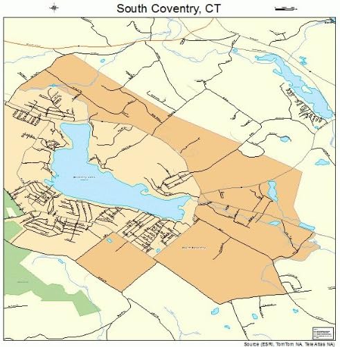 Amazon.com - Large Street & Road Map of South Coventry, Connecticut CT ...