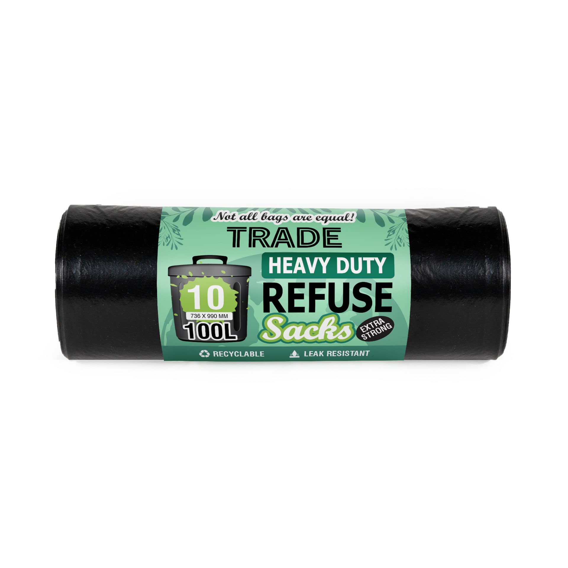 Trade Heavy Duty Super Strong Refuse Sacks 100L- Multipurpose Black Bin ...