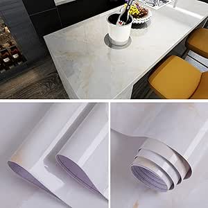 Amazon.co.jp: QQZSG 大理石 壁紙シート はがせる壁紙 60cm*5m つるつる ピカピカ 光沢あり 壁紙シール 剥がせる おしゃれ リメイクシート 壁紙シート 防水 厚手 ...