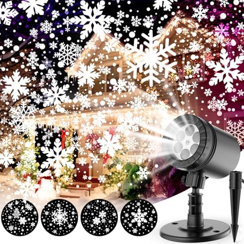 Amazon.com: Snowflake Christmas Projector Lights, HD Dynamic LED Snow ...