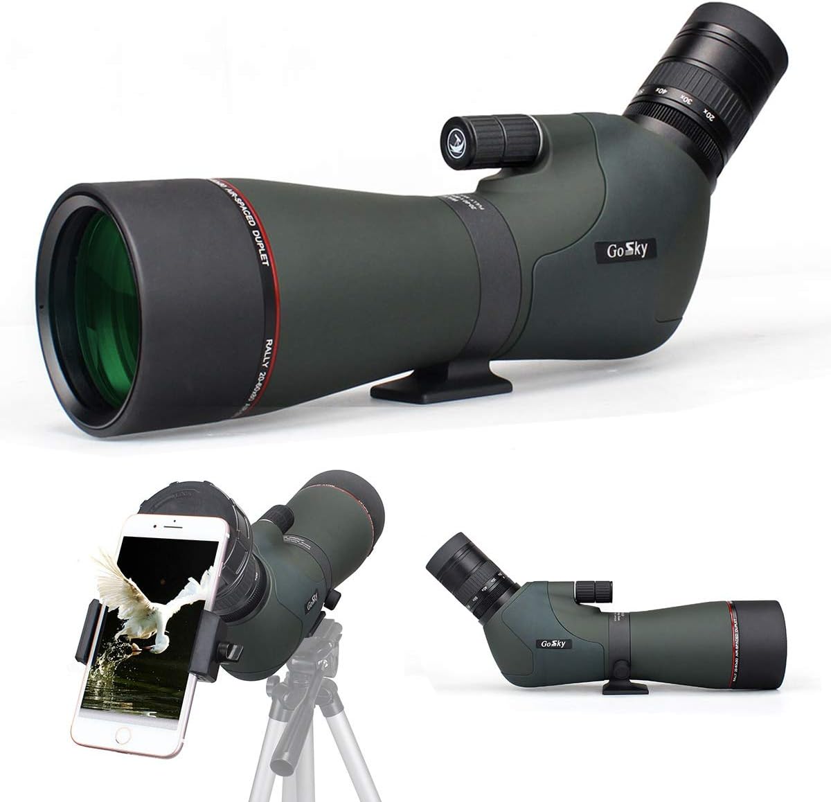 Gosky Newest 20-60x80 Dual Focusing Spotting Scope - Waterproof HD ...