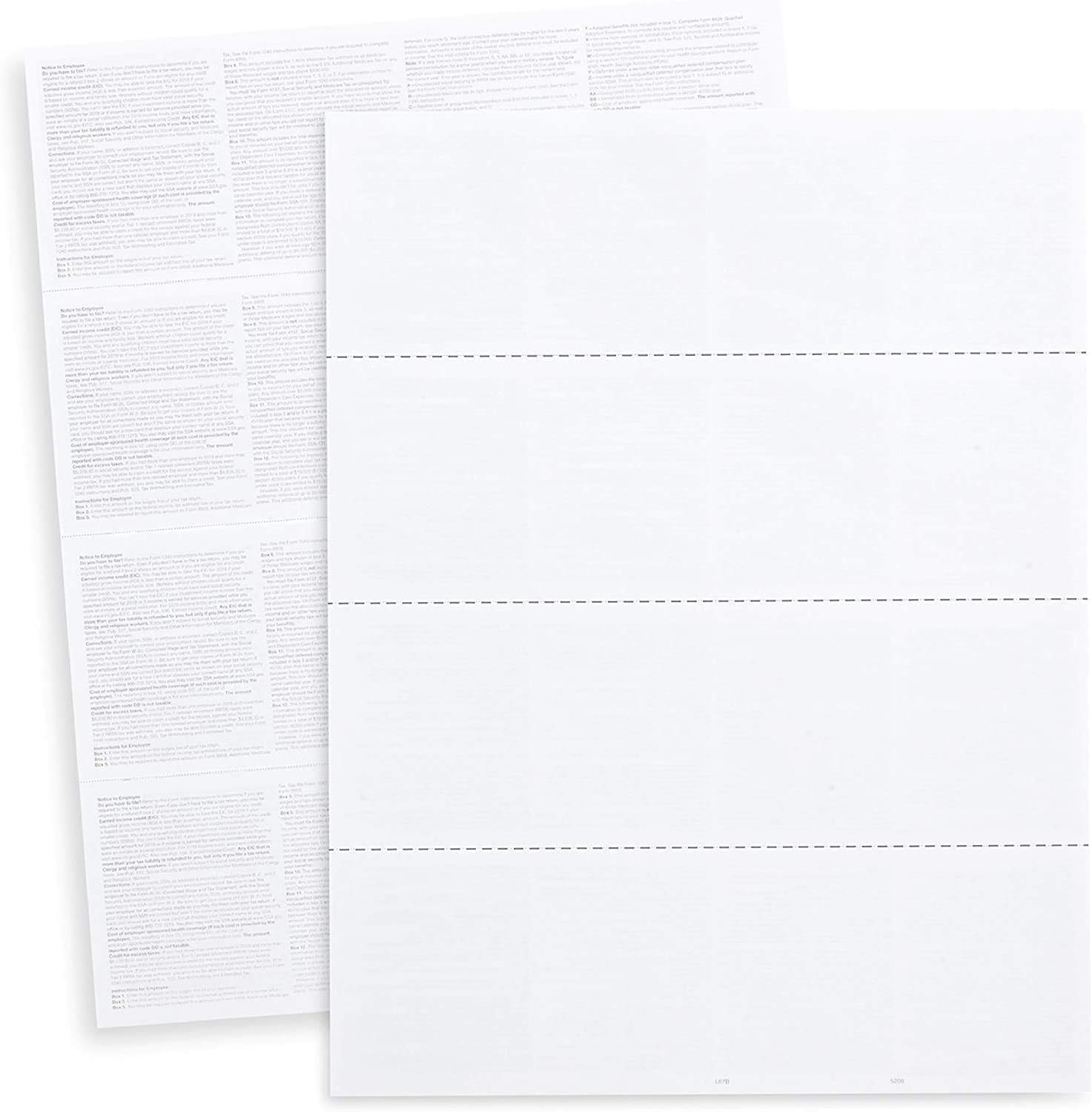 Snapklik.com : W2 4-Up Horizontal Format Blank, Laser Tax Forms Set