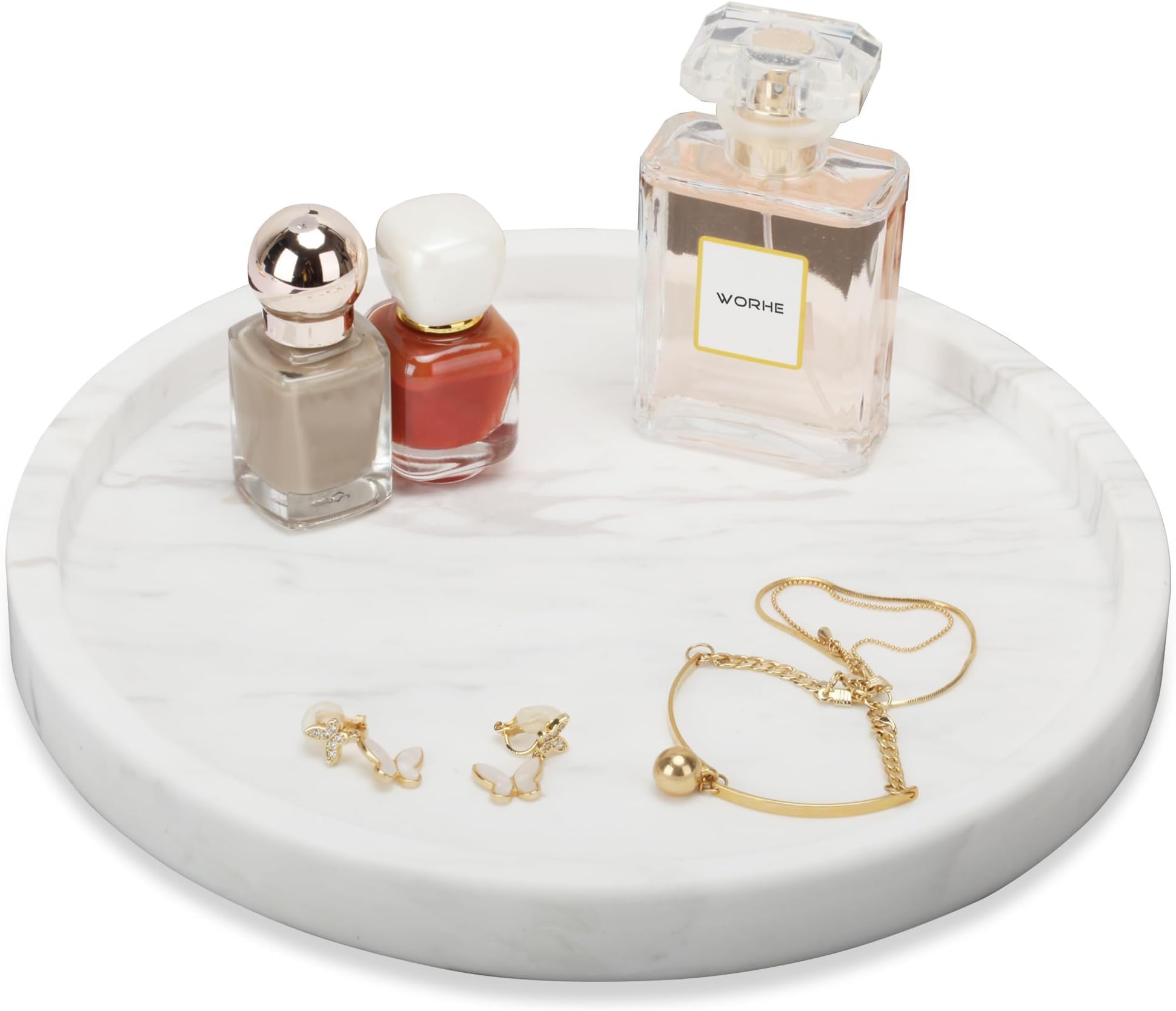 Amazon.com: Natural Marble Round Vanity Tray 10", Decorative Tray for ...